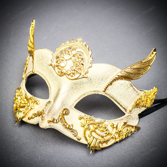 ILOVEMASKS | Accessories | Venetian Silver Phantom Half Face Gold ...